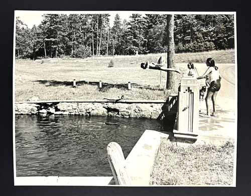 1969 Appleton Wisconsin Summer Children Diving Swim River Bridge WI VTG ...