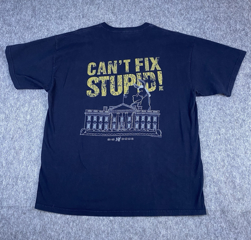 Big Dogs Men's Graphic T-Shirt "Can't Fix Stupid" Donkey Short Sleeve ...