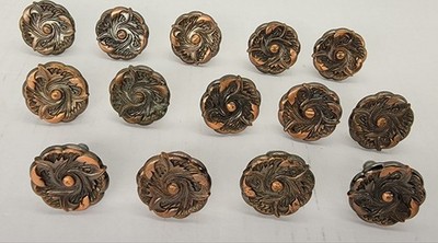 Lot 14 Floral French Provincial Style Cabinet Pulls Knobs Copper ...