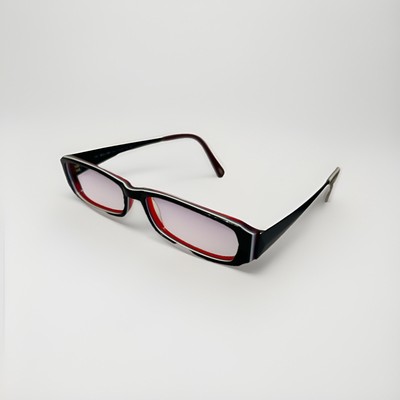 KLIIK DENMARK FRAMES EYEGLASSES Black Red Accents Square 52-15-140 ...