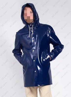 Latex Rubber Gummi Hoodie raincoat jackets coat hat customized 0.7mm ...