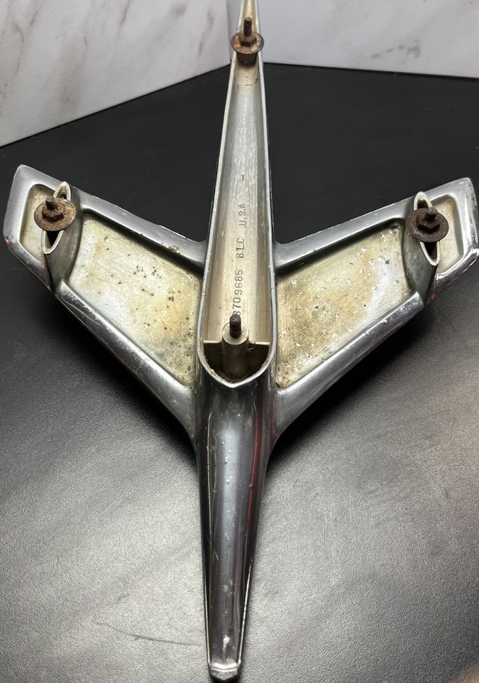 Vintage 1950s GM Jet Aircraft Hood Ornament BLC USA 3709685 Chrome | eBay
