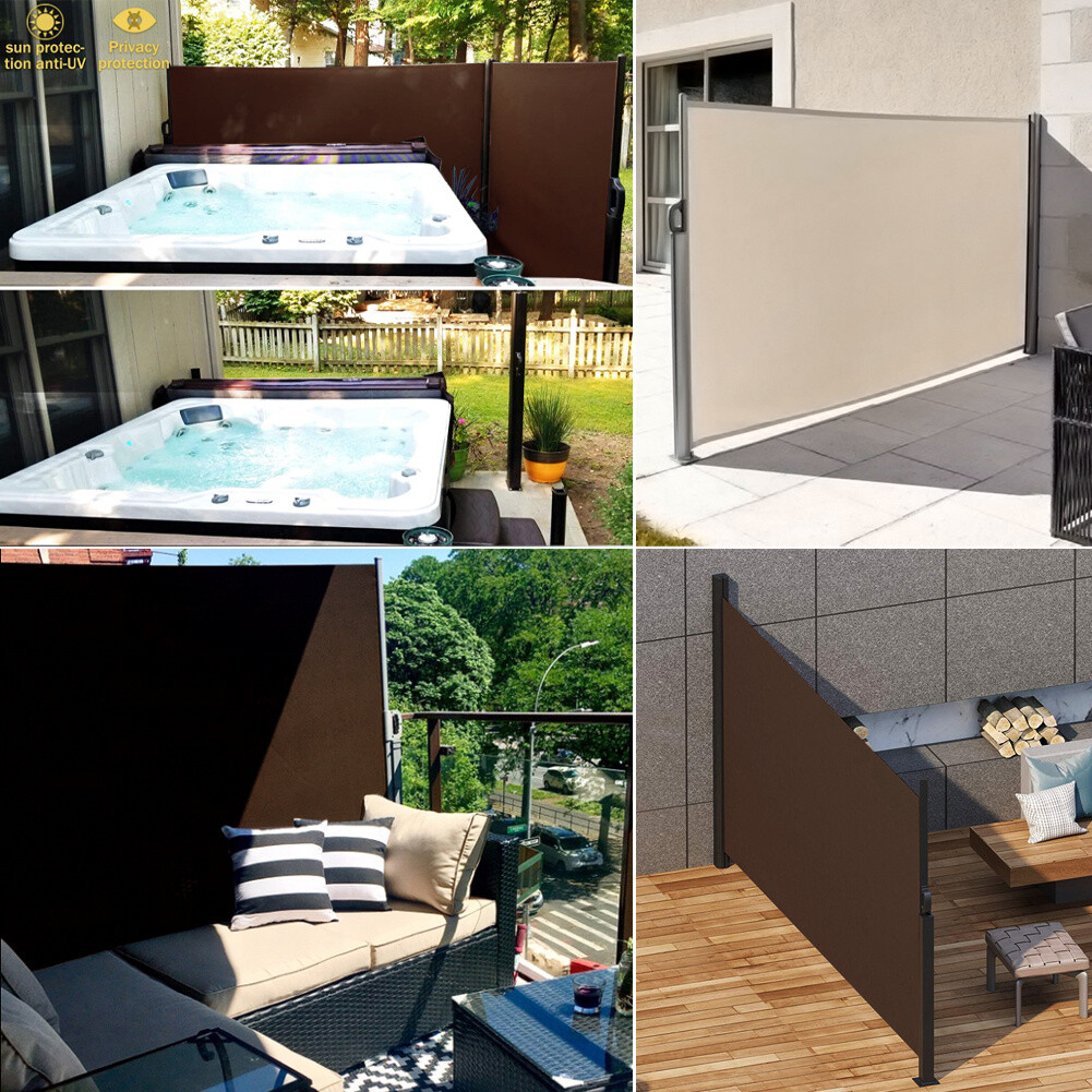 Side Awning Retractable Patio Screen Shade Privacy Screen Canopy ...