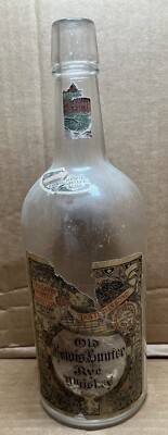 Vintage Old Lewis Hunter Rye Whiskey Bottle Bottled In Bond 1915 Tax ...
