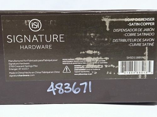 Signature Hardware 483671 Contemporary Soap Dispenser - Satin Copper | eBay