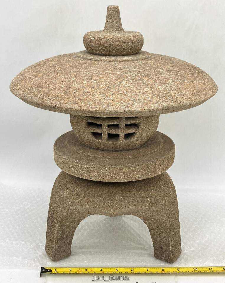 Zen Brown Stone Lantern Kodai Yukimi Tourou Tuff Stone Handmade ...