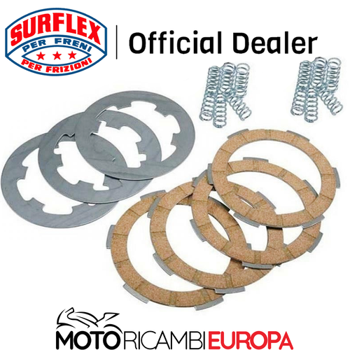 KIT FRIZIONE 7 DISCHI + 12 MOLLE SURFLEX PIAGGIO APE 2T 50 2T 1998/2008 ...