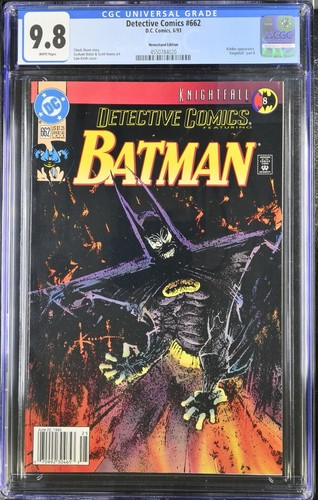 DETECTIVE COMICS #662 CGC 9.8 WP, NEWSSTAND! KNIGHTFALL PART 8 BATMAN ...