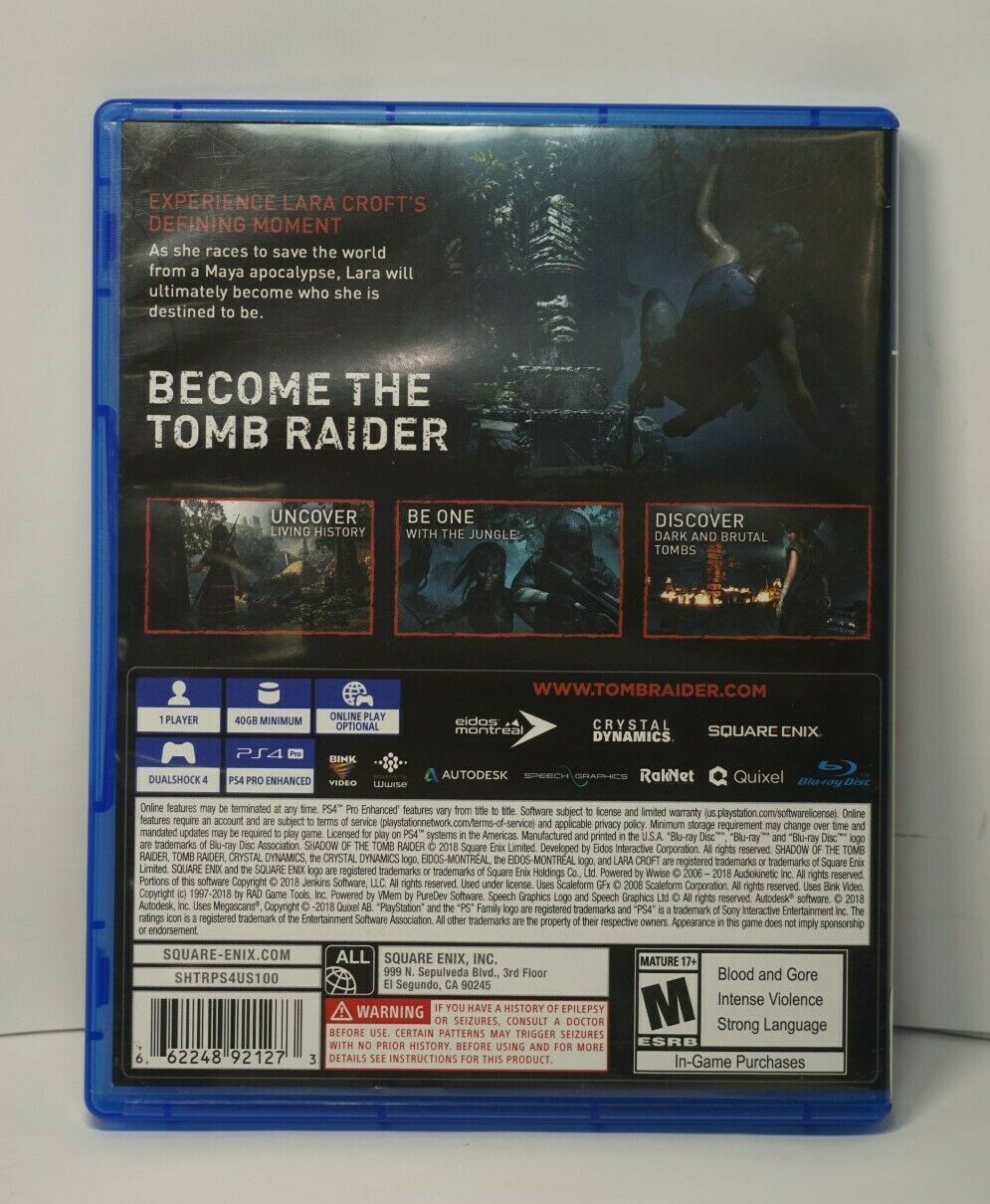 (RI4) Shadow Of The Tomb Raider For PlayStation 4 (PS4) 662248921273 | eBay