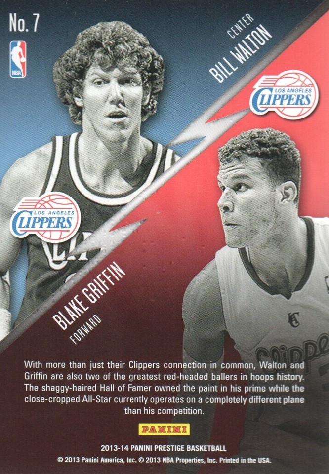2013-14 Prestige Connections Basketball Card #7 Bill Walton/Blake ...