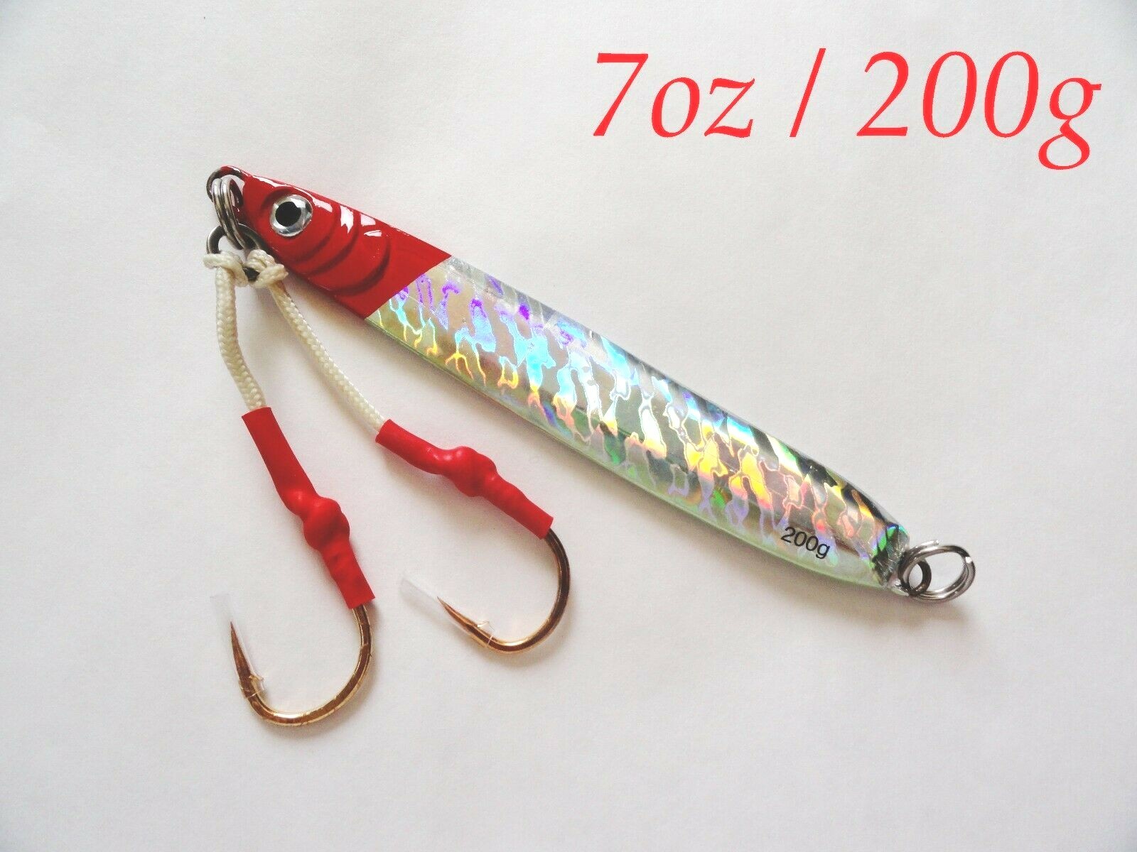 1-10 Pieces Knife Jigs 7oz /200g Red Vertical Butterfly Fishing Lures ...