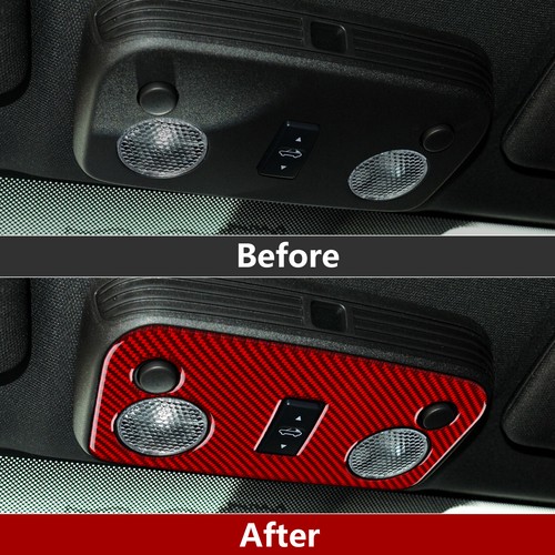 23Pcs Full Kit Red Interior Carbon Fiber Decal Trim Cover Fit Ford ...