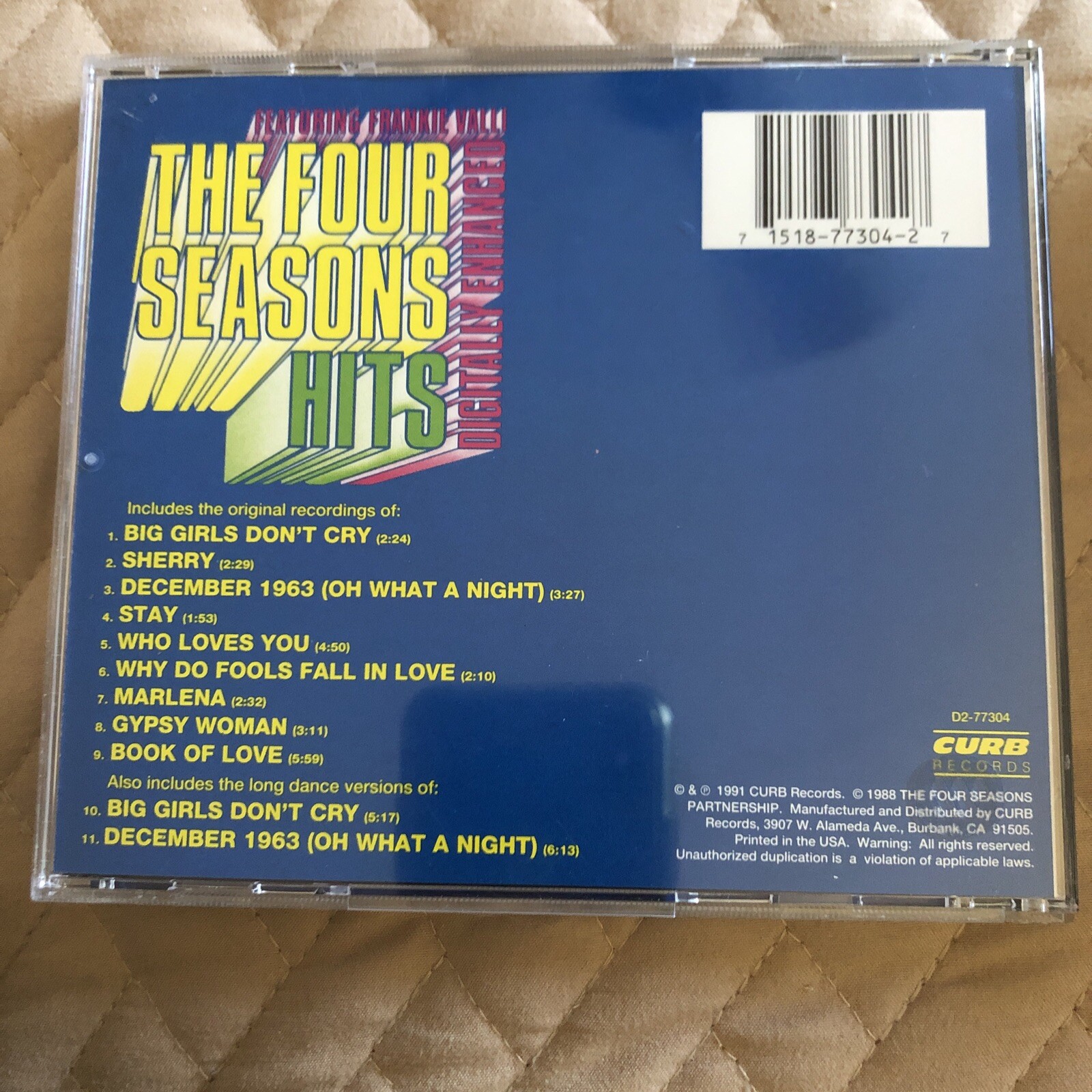 Greatest Hits by The Four Seasons (CD, 1991) LN 715187730427| eBay