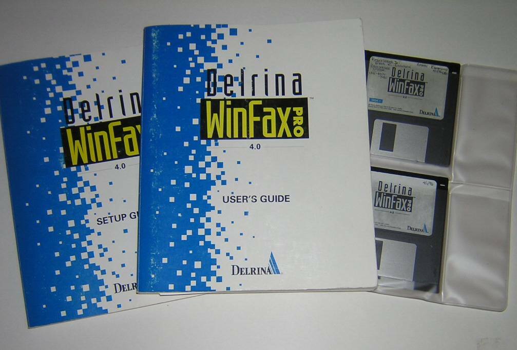 Vintage Delrina WinFax Pro 4.0 Software Diskettes and Manuals Windows 3 ...