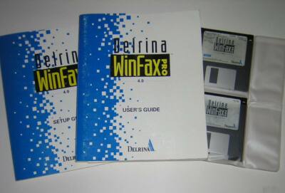 Vintage Delrina WinFax Pro 4.0 Software Diskettes and Manuals Windows 3 ...