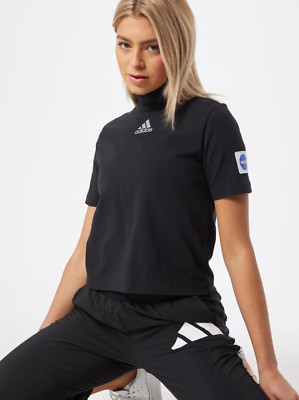 Adidas x NASA Women's Sportswear Space Race Patches Cropped T-Shirt ...