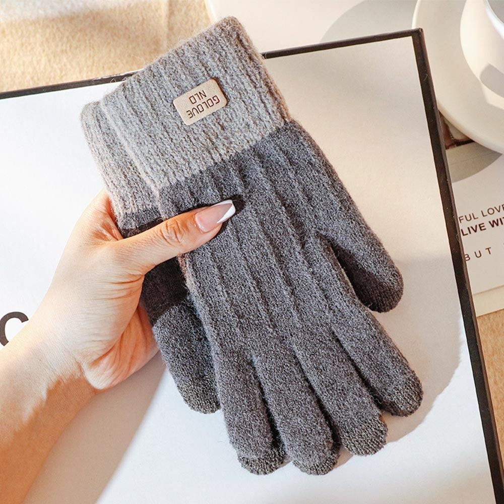 Thicken Touch Screen Mittens Warm Knitted Gloves Outdoors Men Women | eBay