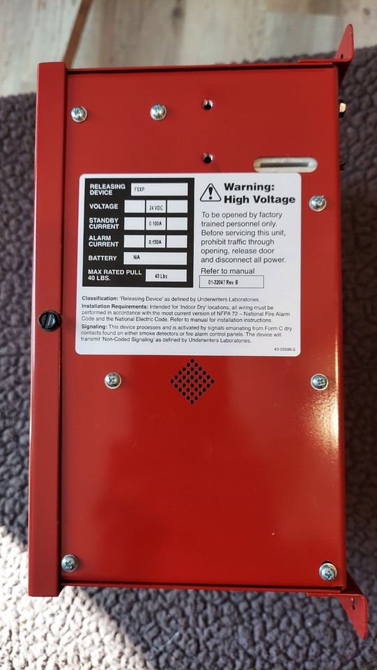 Fire Sentinel Overhead Door Fail-Safe Unit Model FSXP Releasing Device ...