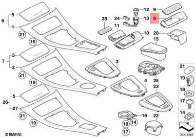 2006-2011 BMW E90 E91 E92 E93 316d 316i 318d 318i Oddments Tray ...