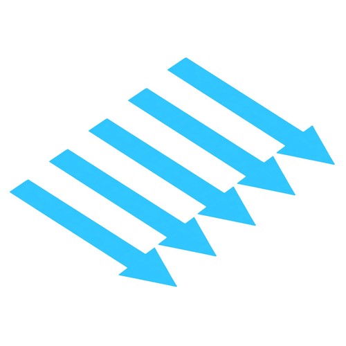 5x1.2" Arrow Sticker Directional Sign PVC Adhesive Floor Decal, Blue ...