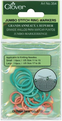3 Pack Clover Jumbo Stitch Ring Markers-20/Pkg 354 51221354359| eBay