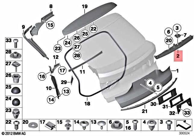 Genuine BMW F07 520d 530d 155kW 530dX 535d 535dX Grip Trunk Lid ...
