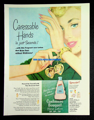 Cashmere Bouquet Hand Lotion 1950 Trade Print Magazine Ad Poster ADVERT ...