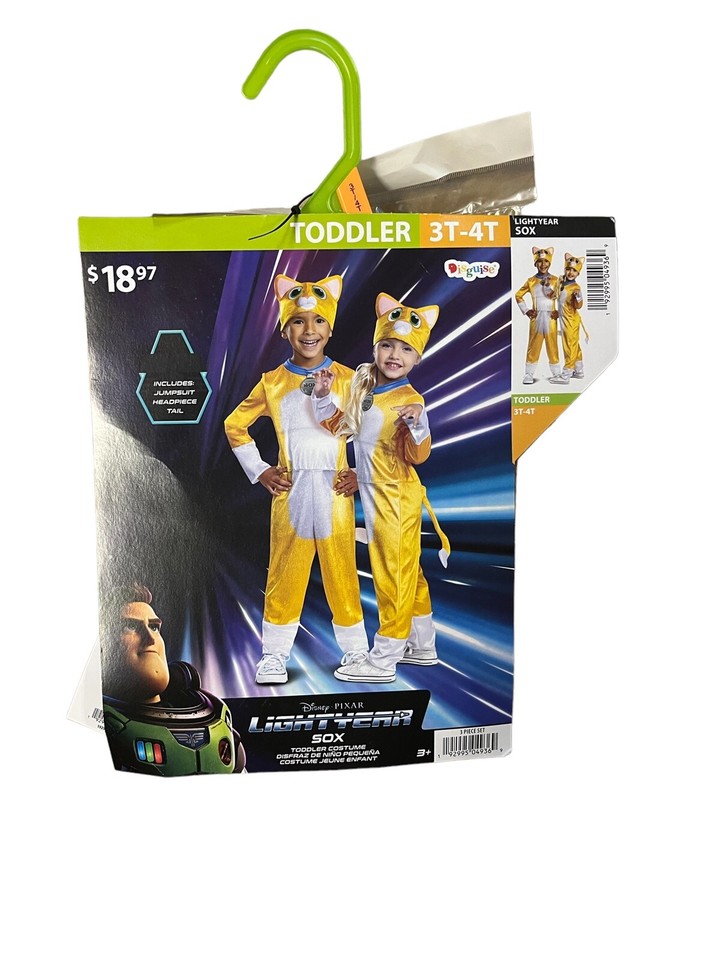 Disney Buzz Lightyear Sox Cat Halloween Costume Tail Boy's Girl's 3T 4T ...
