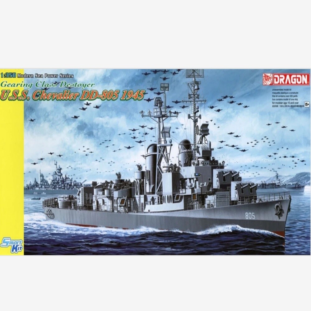 DRAGON 1046 1/350 US Navy Gearing Class Destroyer USS Chevalier DD-805 ...