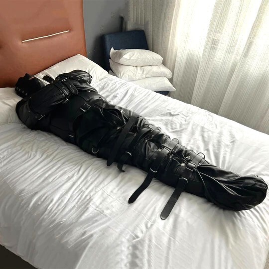 Genuine Leather Sleepsack Sleeping Bag Bodybag with Belts Full Body ...