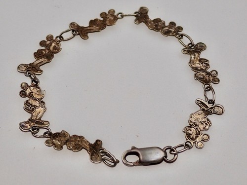 Rare Sterling Silver Mickey Mouse Link Bracelet | eBay