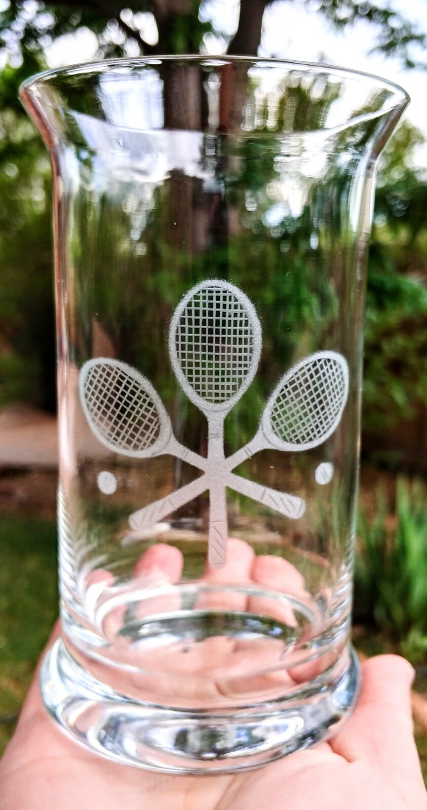 Tennis Player Gift Drinking Glass 6" Tumbler Tennis Rackets 16oz More ...