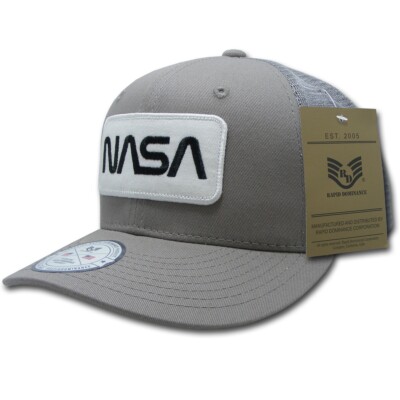 NASA Worm Insignia Logo Structured Space Mesh Trucker Baseball Cap Hat ...