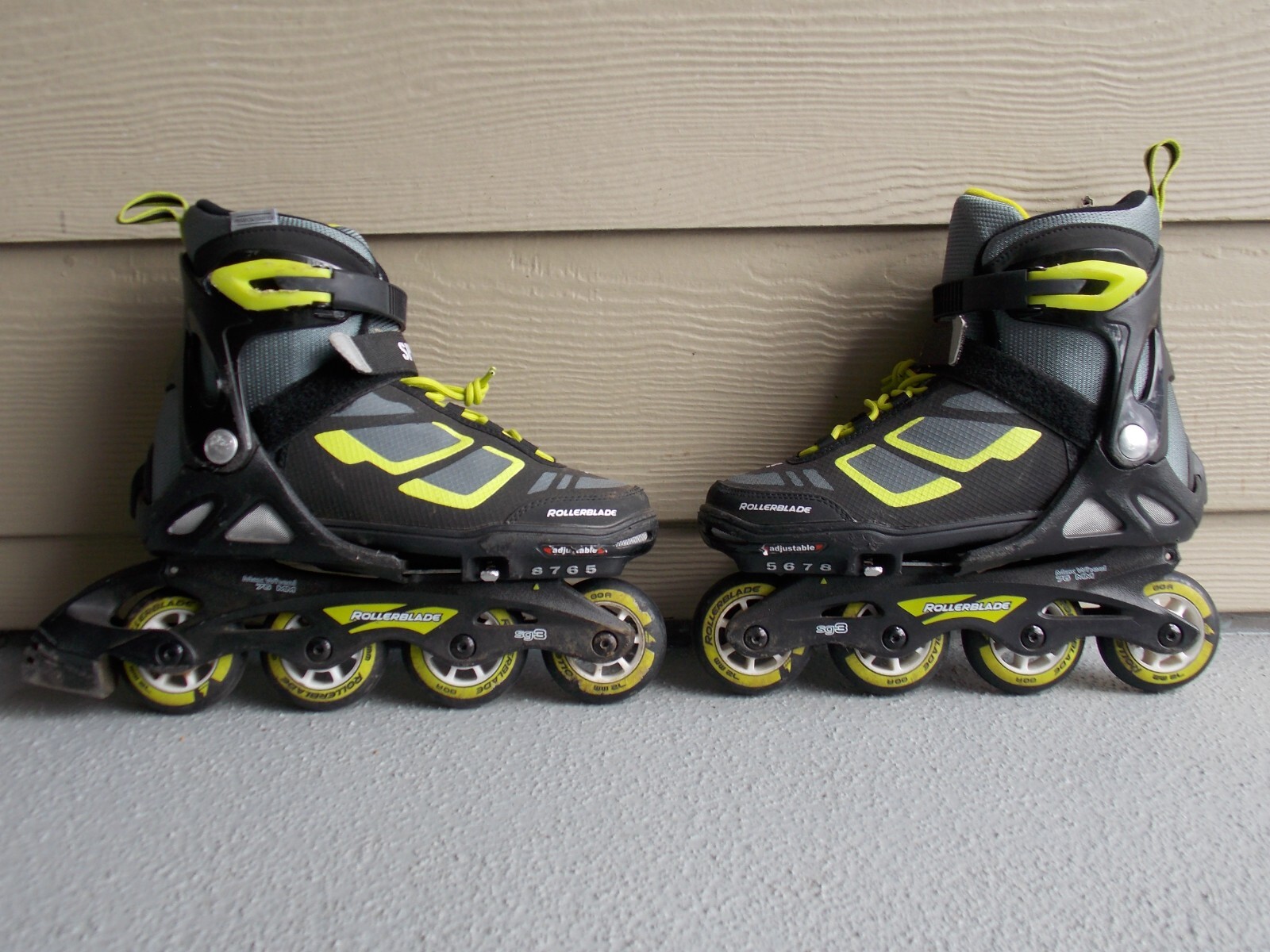 Rollerblades Size 5-8 Adjustable Spitfire XT SG3 76MM Wheels Black Gray ...