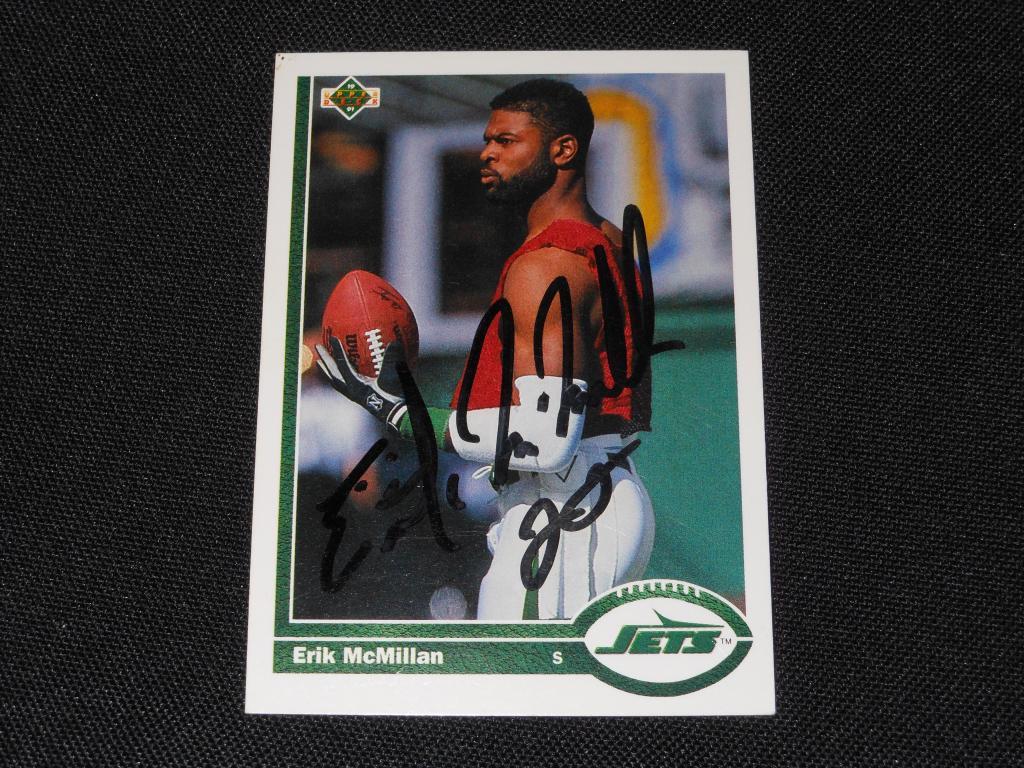 Philadelphia Eagles Erik McMillan Signed Autograph 1991 UD Card #437 ...