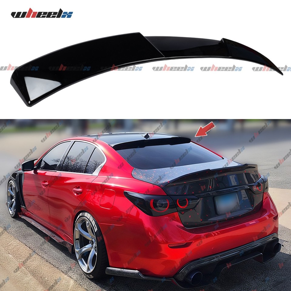 FOR 2014-2024 INFINITI Q50 VIP M STYLE GLOSS BLACK REAR ROOF WINDOW ...