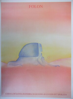 AFFICHE PUBLICITAIRE 1977 Jean-Michel FOLON - CHIESA DI SANTA EUFEMIA ...