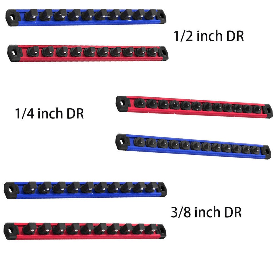 WORKPRO Magnetic Socket Organizer 1/2" /1/4" /3/8" Dr Socket Holder ...