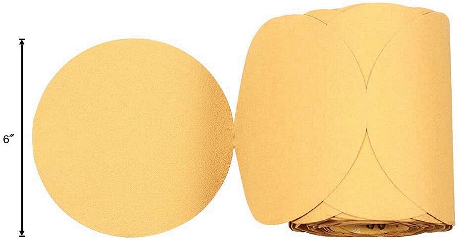 220 Grit 6 inch PSA Sanding Disc Sandpaper 100 Roll Sticky Back DA ...