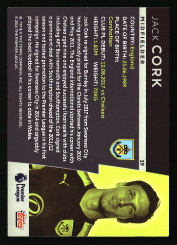 2017-18 Topps Premier League Platinum - #19 Jack Cork for sale online | eBay