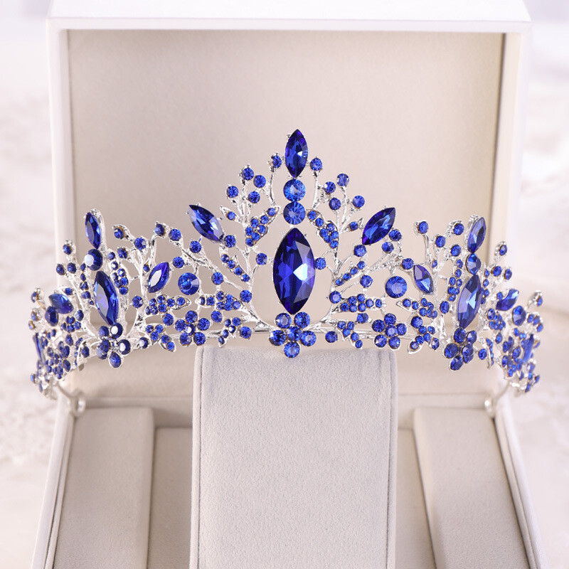 7cm Tall Leaf Crystal Wedding Bridal Queen Princess Prom Tiara Crown ...