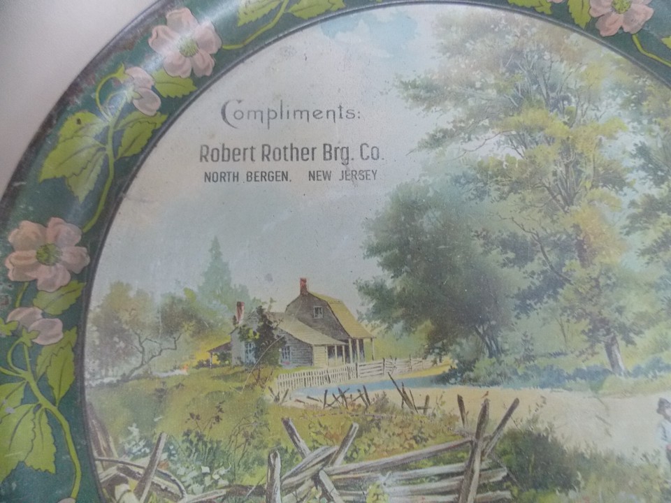 Antique Pre Prohibition Beer Tray Advertising Robert Rother Brewing Co ...