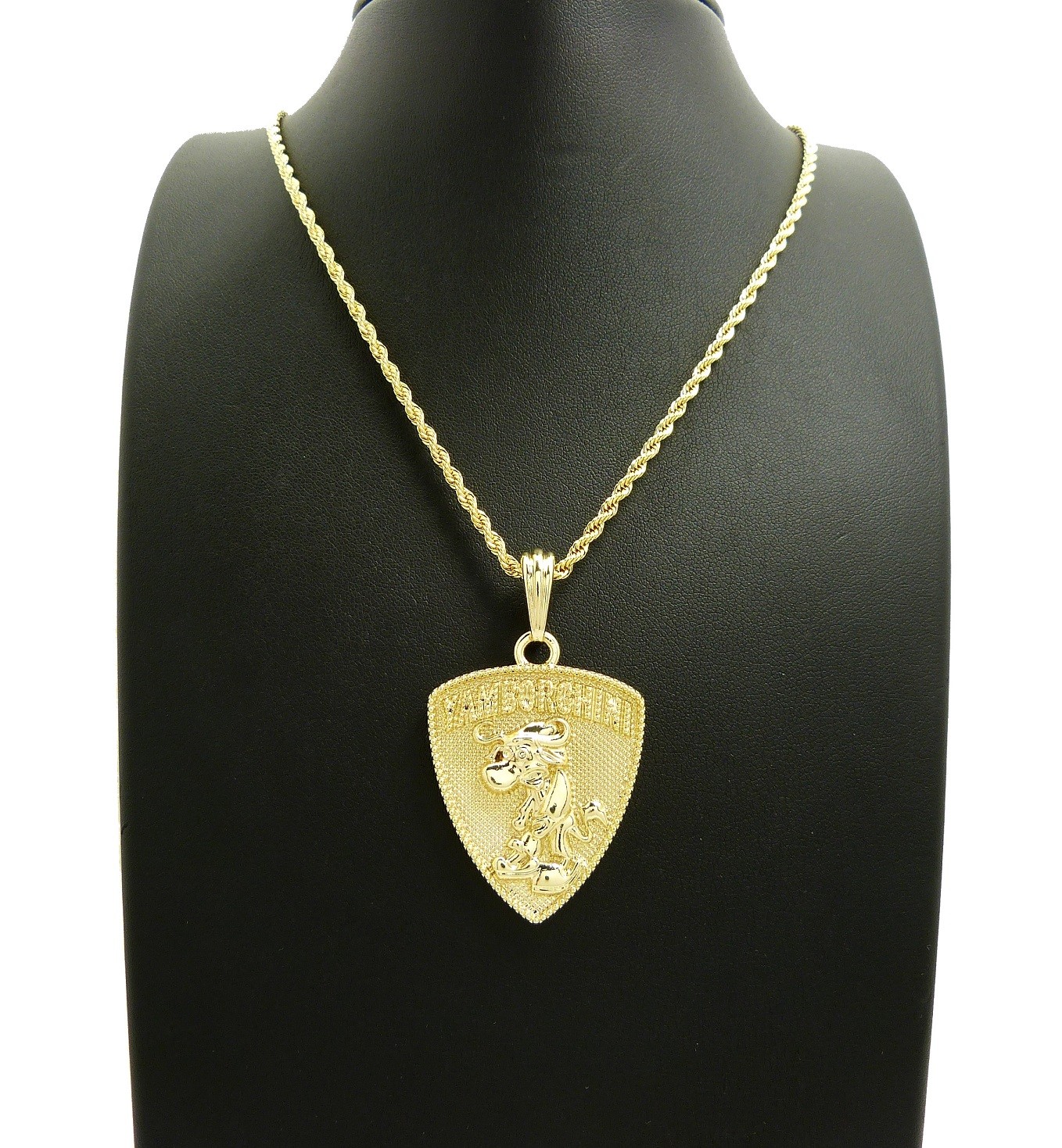 NEW YAMBORGHINI PENDANT & 24" BOX/CUBAN/ROPE CHAIN HIP HOP NECKLACES ...