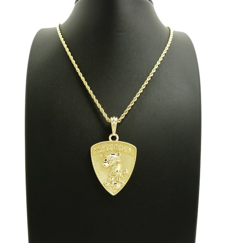 NEW YAMBORGHINI PENDANT & 24" BOX/CUBAN/ROPE CHAIN HIP HOP NECKLACES ...
