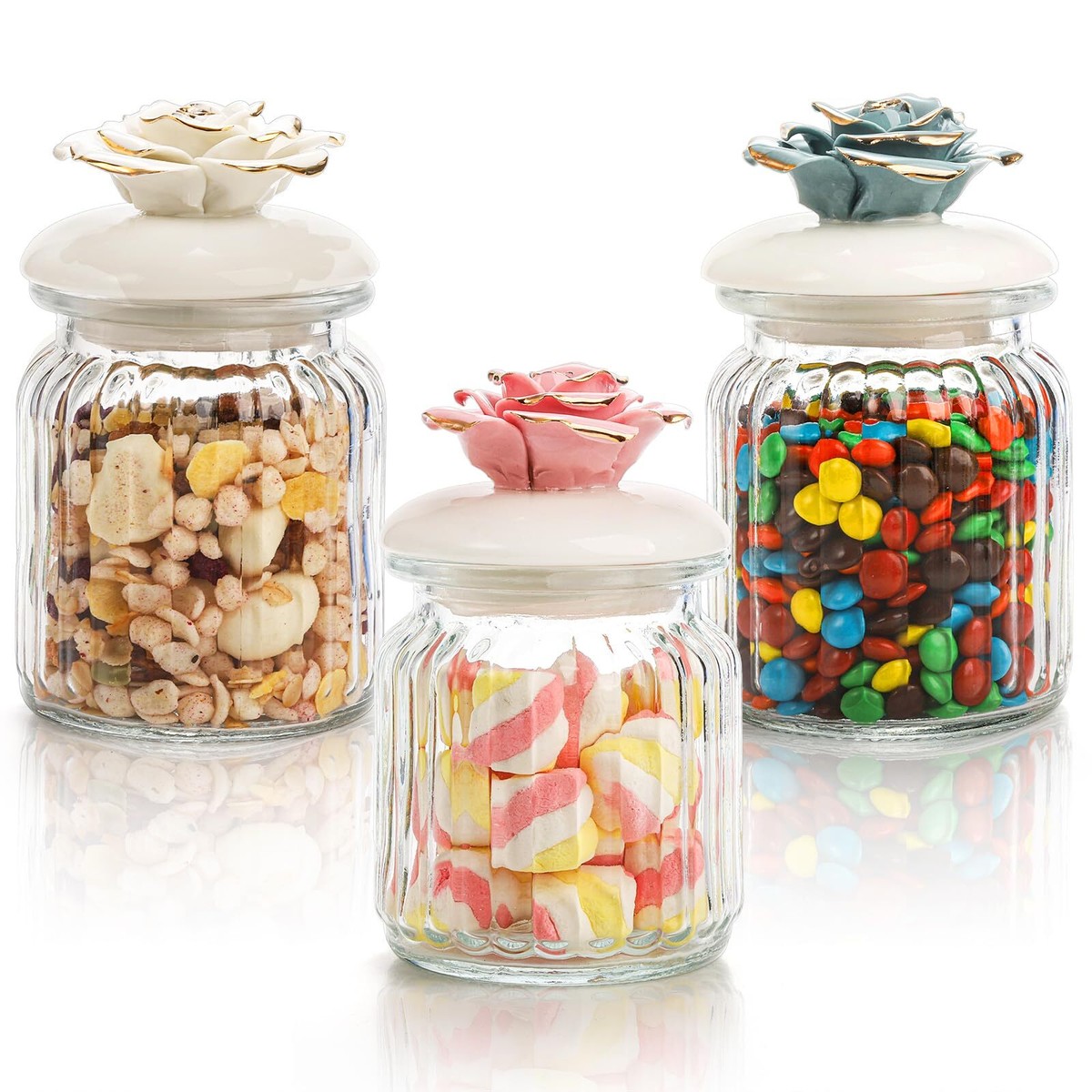 Small Decorative Glass Jars Candy Jar Display Transparent Glass