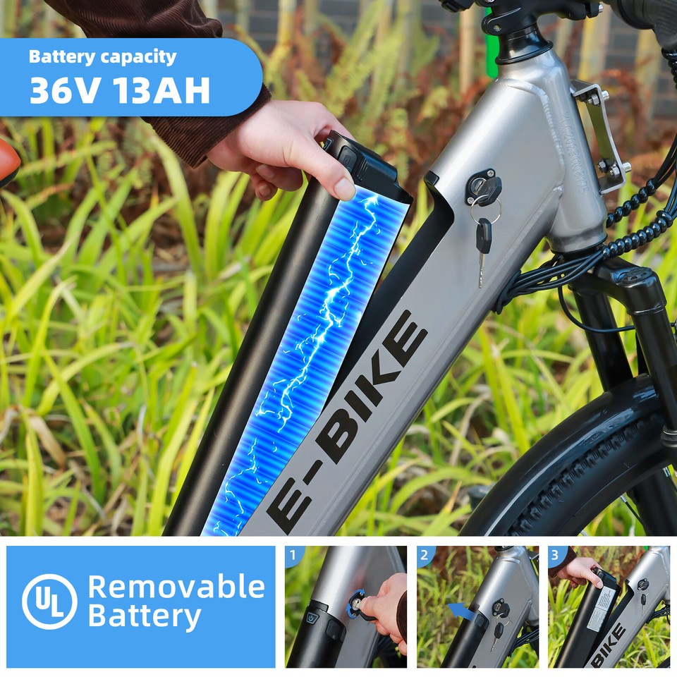 26" Ebike 500W 36V Electric Bike Mountain E-Bicycle Li-Battery Fat Tire ...