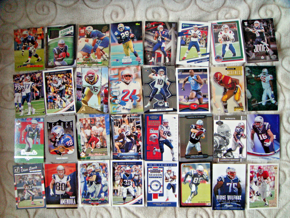 huge New England Patriots football card collection lot Tom Brady Gronk ...