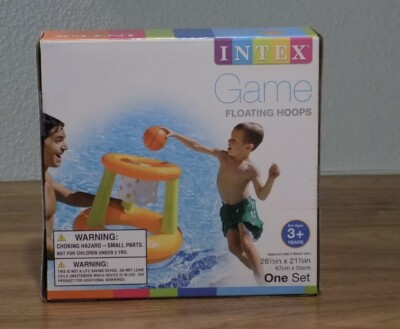 Water Pool Game Inflatable Basketball Floating Hoops, Intex, 26 1/2In ...