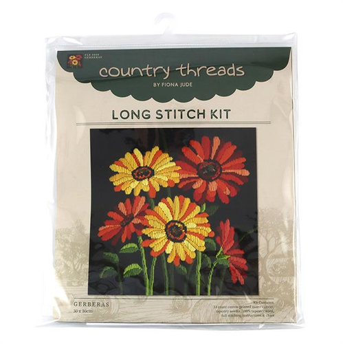 Country Threads Long STITCH KIT Gerberas 30cm x 40cm Tapestry ...