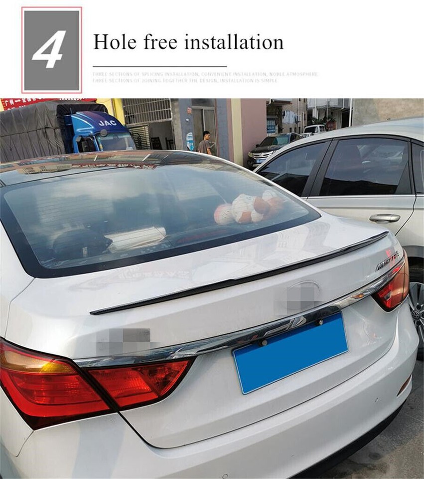 Rubber 99cm Extension Tail Rear Car Spoiler Lip Tail Wing Sticker ...